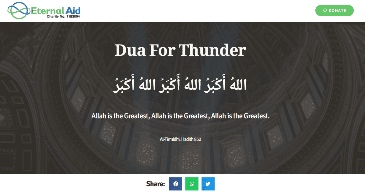 Dua For Thunder - Eternal Aid Charity