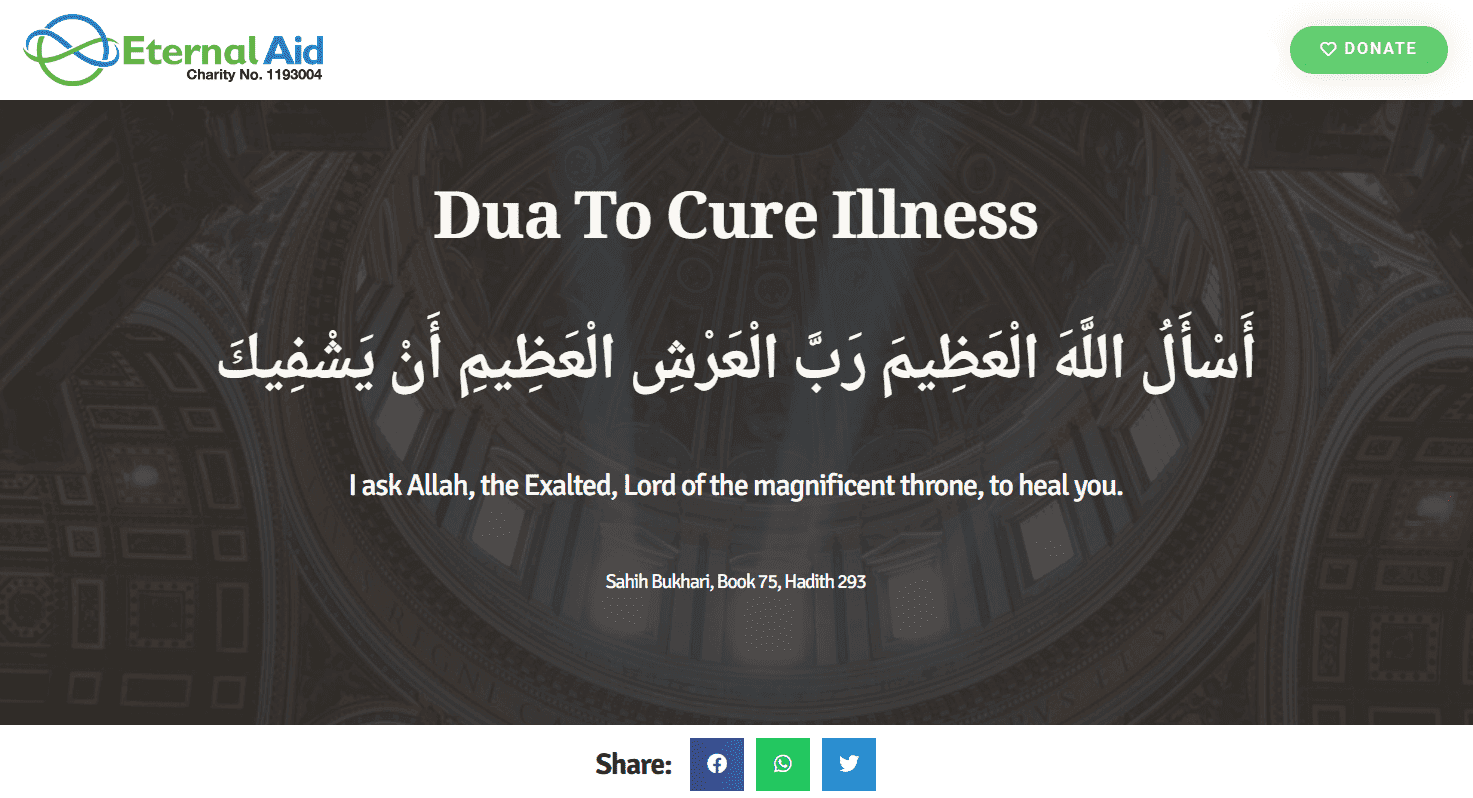 Dua To Cure Illness - Eternal Aid Charity